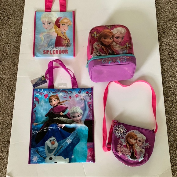 Disney | Accessories | Disney Frozen Bundle Small Tote Bag Large Tote ...